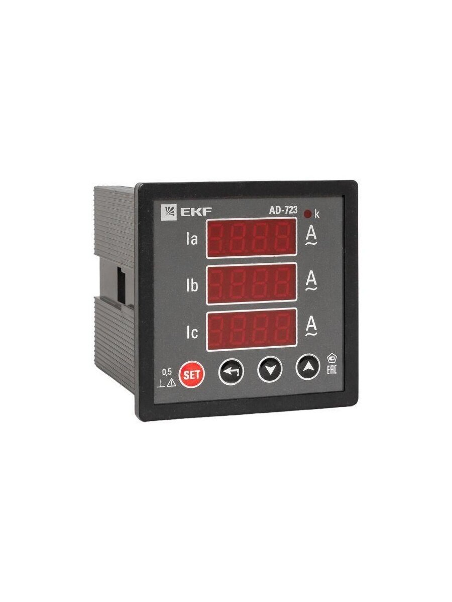 Амперметр цифровой AD-723 3ф на панель 72х72 EKF ad-723