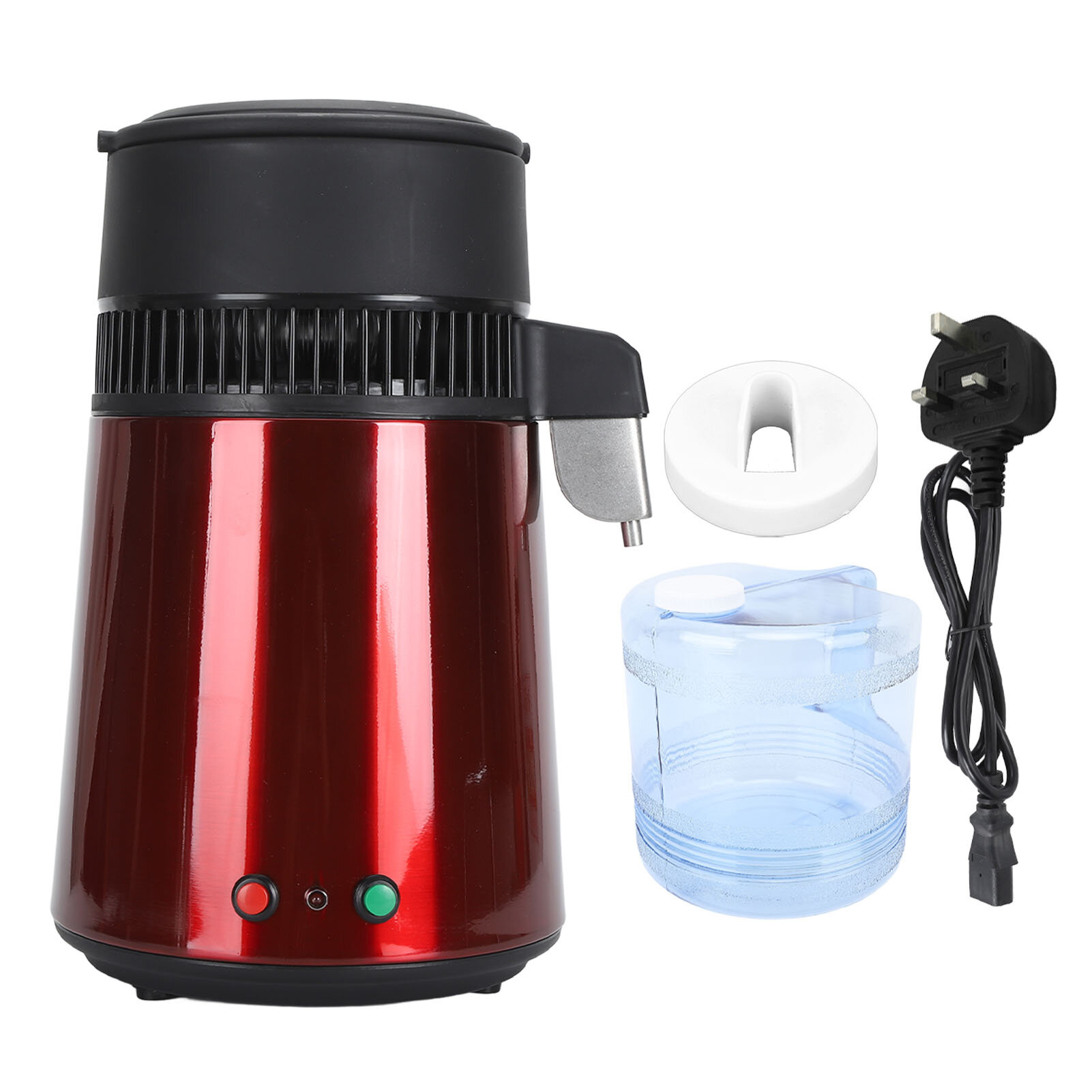 4L Дистиллятор Воды Автоматический Двойная Кнопка Нержавеющая Сталь Для Дома Лаборатории Вилка UK 22