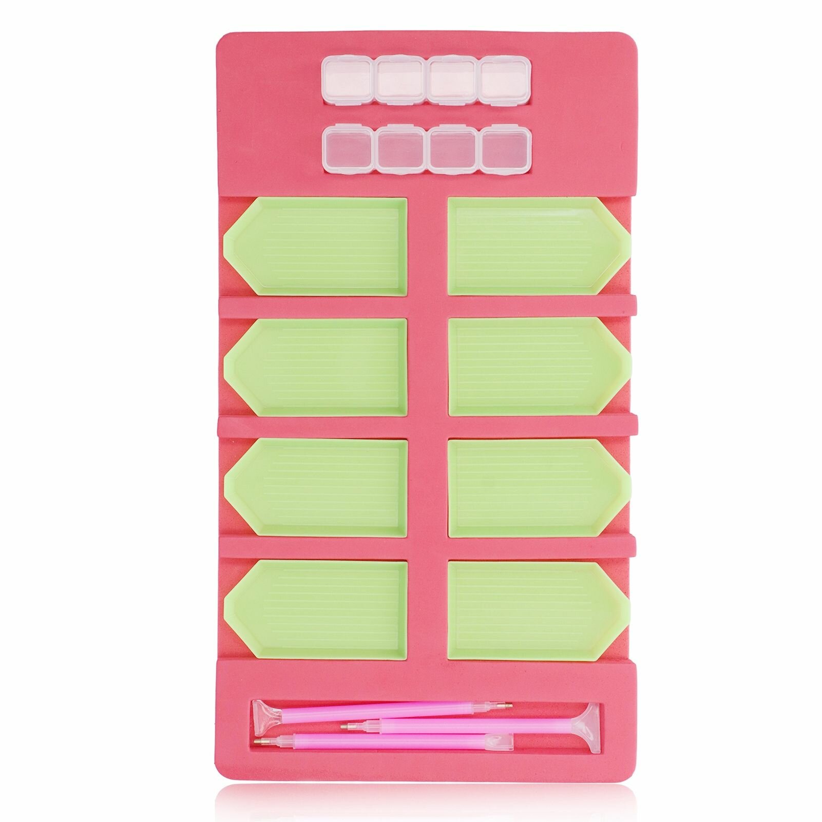 Лоток для хранения алмазной живописи с красной пенопластовой стойкой