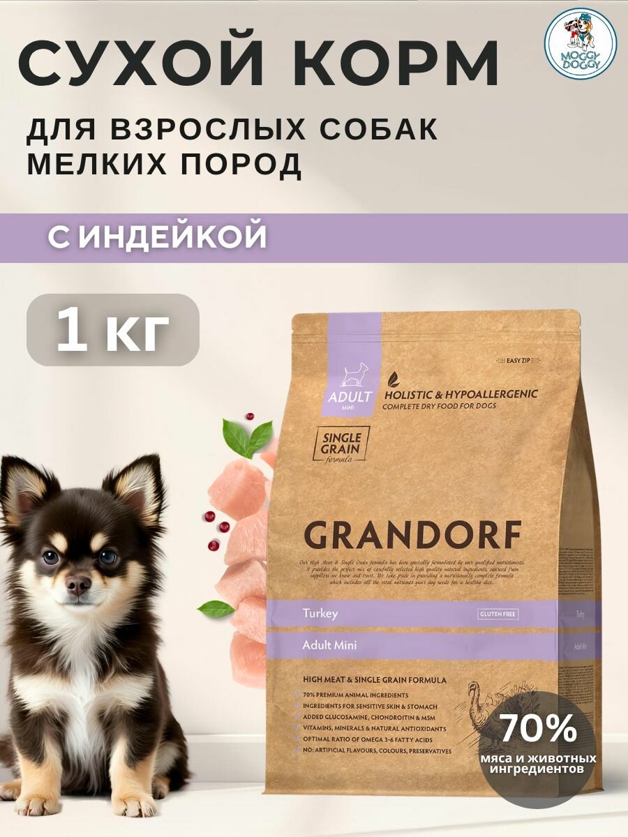 GRANDORF MINI Корм для собак мелких пород c индейкой 1 кг