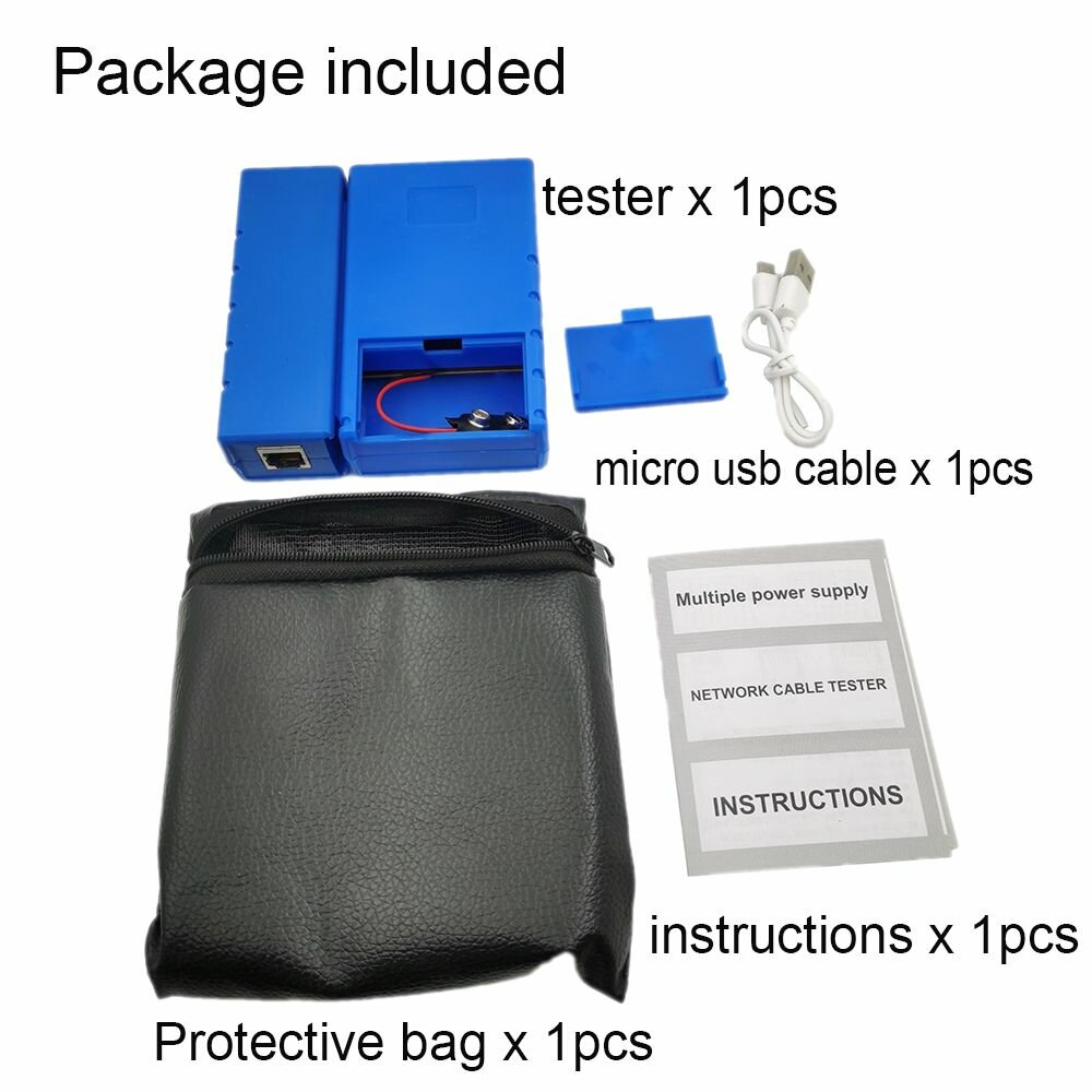 Cетевого Кабельный тестер, RJ-45+RJ11, поиск дефектов витой пары, сетевого, телефонного и интернет кабеля.