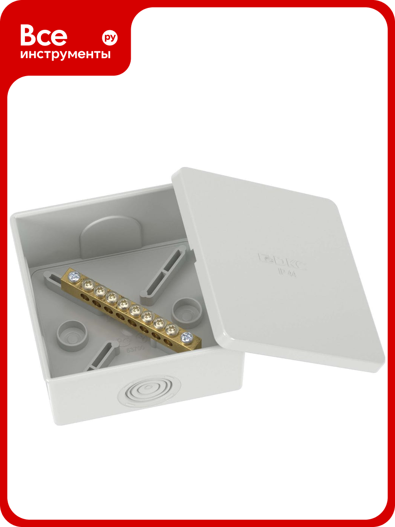 Коробка уравнивания потенциалов DKC, 8 зажимов, 6 вводов д.20мм, 80x80x40мм, IP44 1 ШТ NE3108, латуни