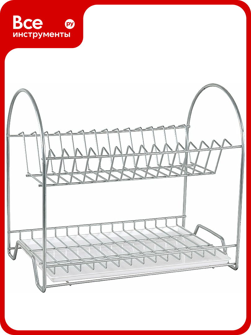 Настольная сушилка для посуды Rosenberg с поддоном RUS-285009 Zn, посуды