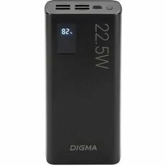 Мобильный аккумулятор Digma DGPF30A 30000mAh QC3.0/PD3.0 22.5W 3A USB-A/USB-C черный (DGPF30A22ABK)