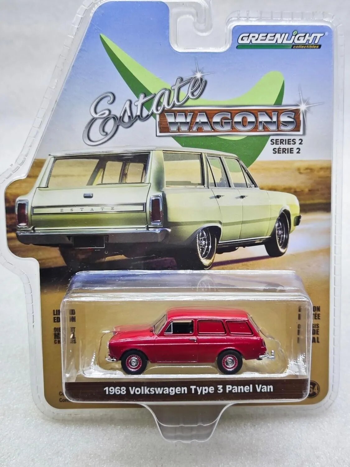 Машинка GreenLight 1/64 Station Wagon Series 2-1968 Volkswagen T3 Panel Van- Velvet red Die-cast Alloy Car Model Collection Toy Gift