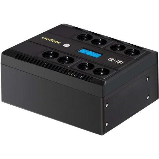 Источники бесперебойного питания Exegate NEO Smart LHB-850. LCD. AVR.8SH. CH. RJ. USB 850VA/510W