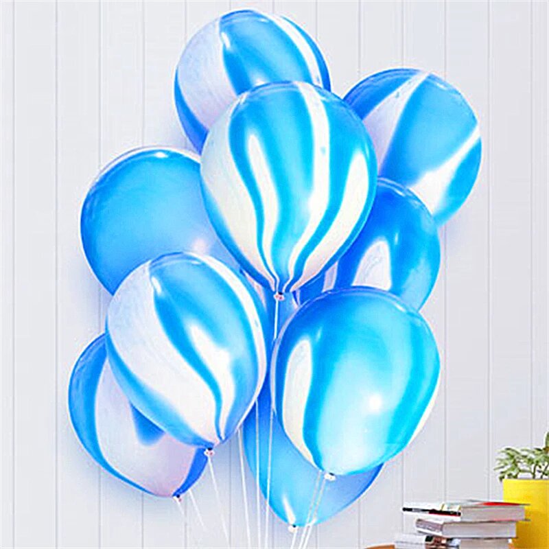 Мраморные латексные шары RIRAO 12 дюймов 10pc blue