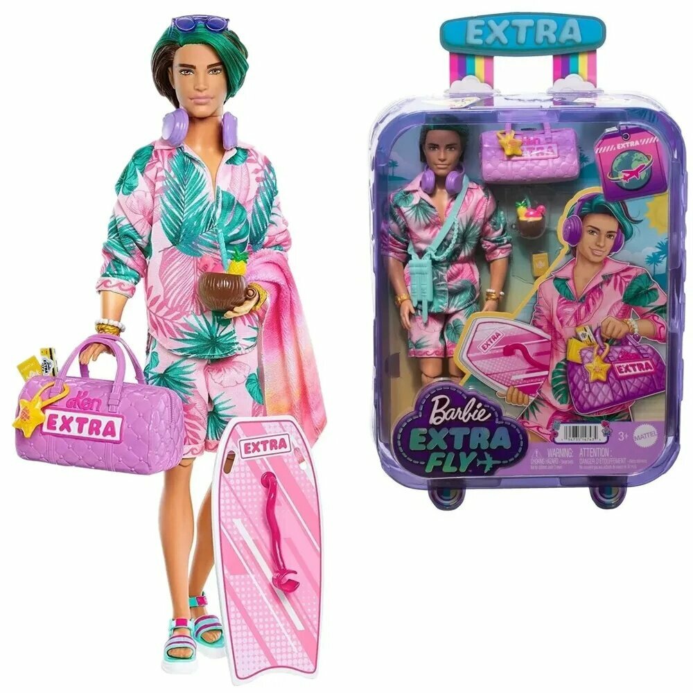 Barbie Кукла Extra Fly Ken с игрушечным цыпленком HNP86