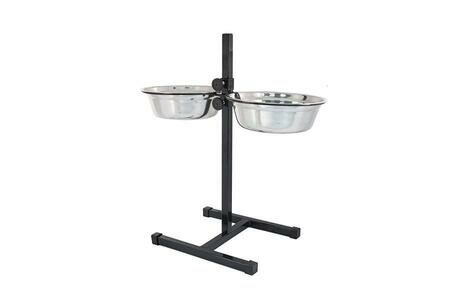 Дарэлл ECO Комплект-подставка напольная черная h50 см, миски трапеция металлические D24 2х2 л