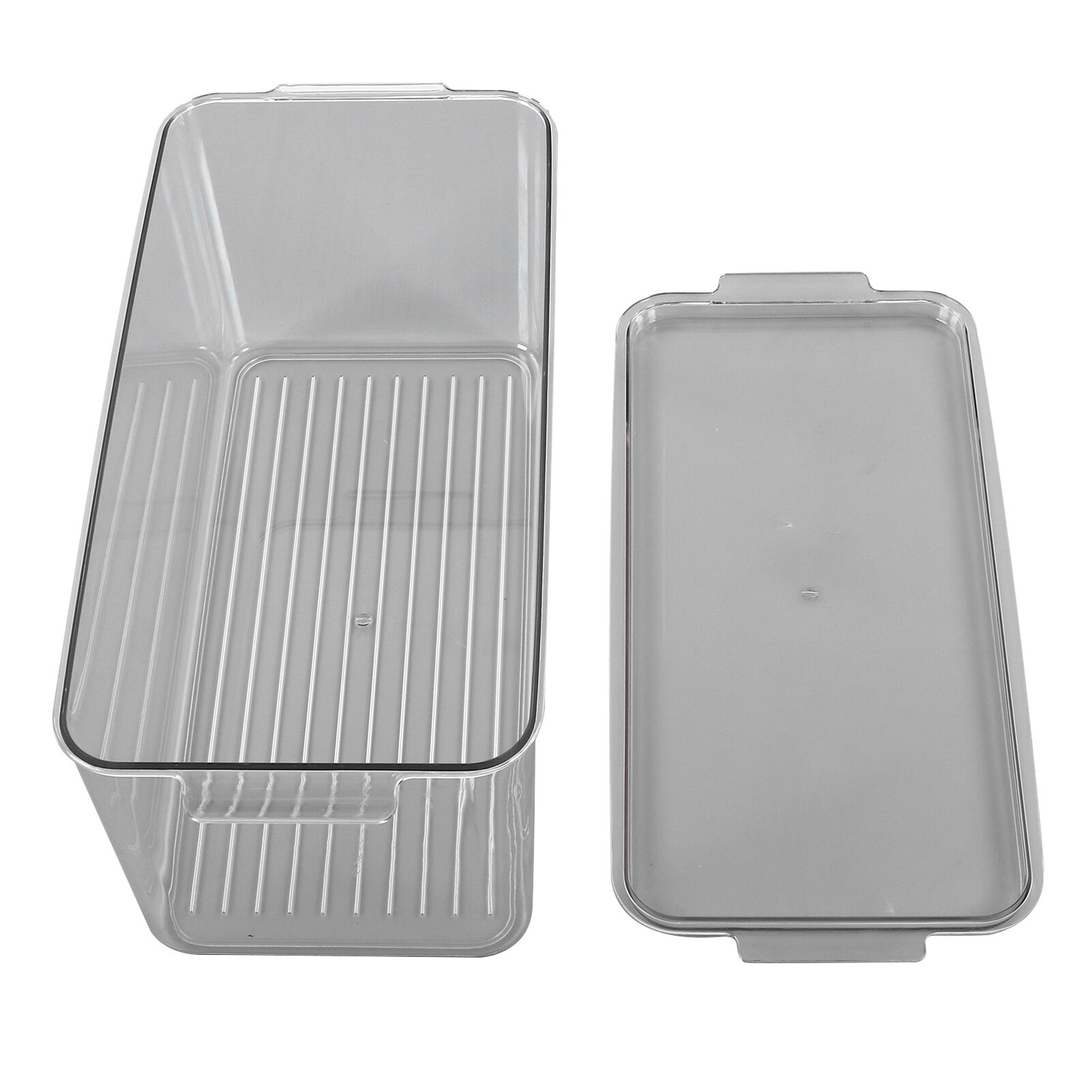 Пластиковый ящик для хранения, штабелируемый холодильник, кухонный прозрачный пластиковый ящик для хранения фруктов и овощей, высокий