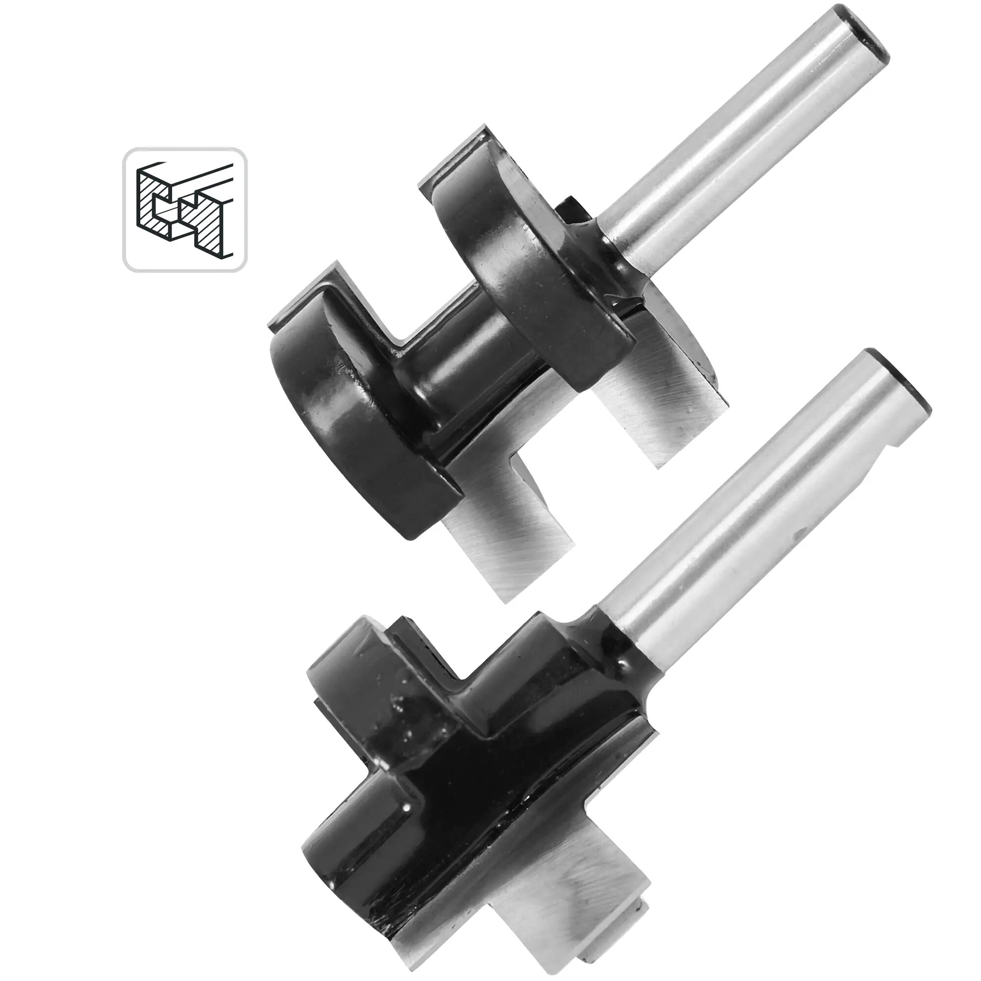 Фрезы пазошиповые по дереву набор 2 шт 1412006 хвостовик 8 мм для точной обработки досок