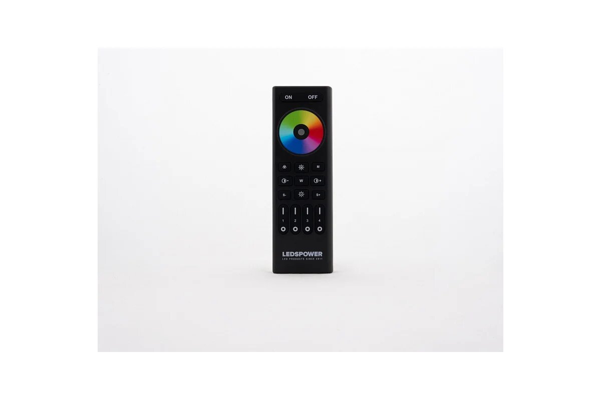 LEDS POWER RC03RFB пульт RGB/RGBW/RGBCCT 4 зоны черный 006550 для LED лент и светильников