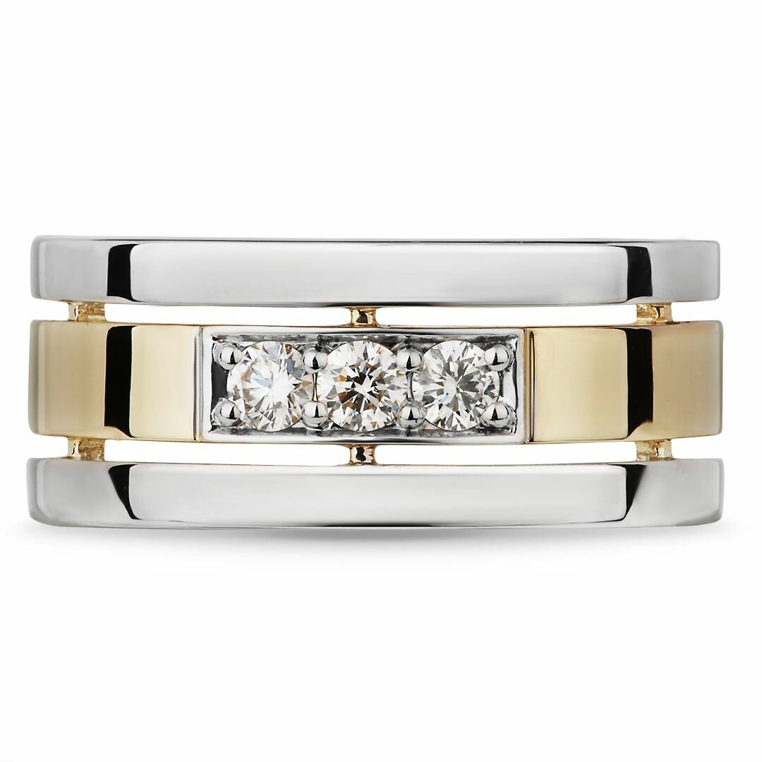 Кольцо обручальное, желтое золото, 585 проба, бриллиант