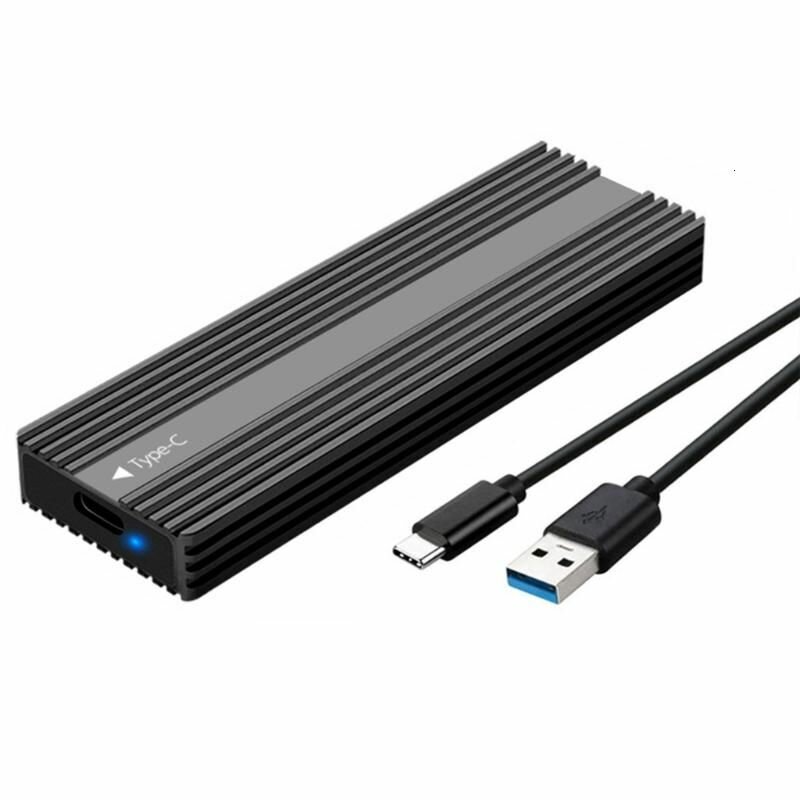 Корпус для M.2 SSD Type C с металлическим охлаждением, быстрая передача, установка без инструментов, Черный - Поддержка нгфф