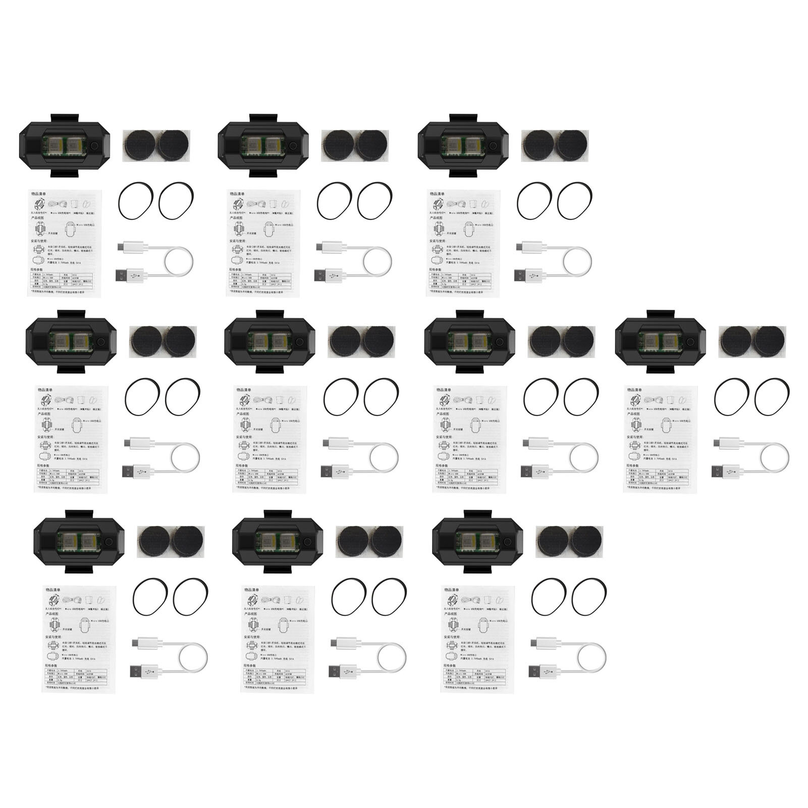 10 шт. светодиодных стробоскопов, 7 цветов, высокая яркость, беспроводные мигающие предупреждающие огни для мотоцикла