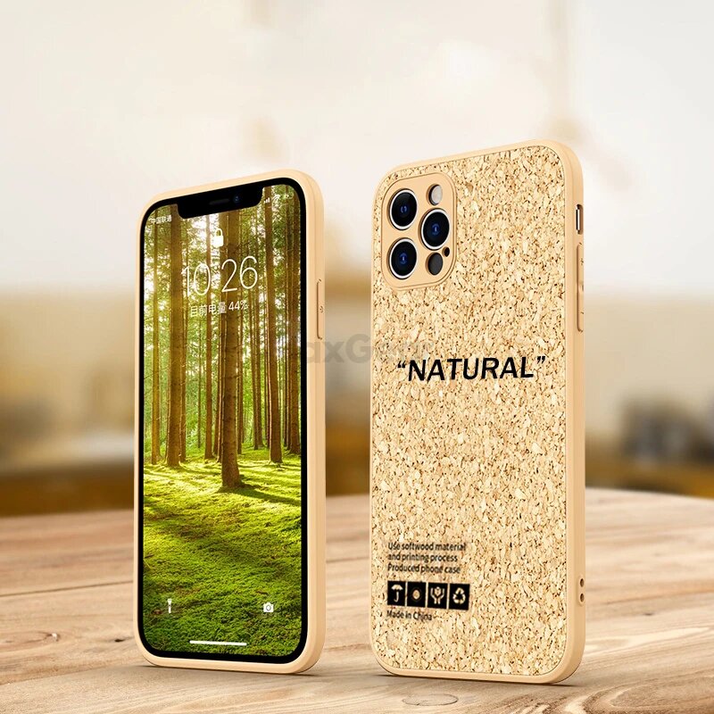 Пробковый Деревянный чехол с надписью для iPhone 13 12 Pro Max Mini 11 Pro Max XR X XS Max 7 8 Plus, мягкие противоударные силиконовые чехлы Naturl, For 11 Pro 5.8inch