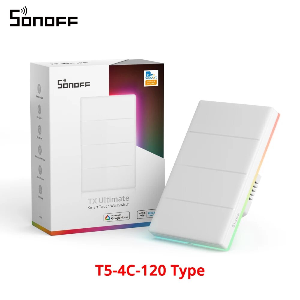 SONOFF T5 Wi-Fi умный выключатель света T5-4C-120