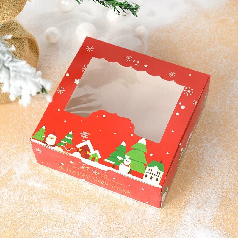 Набор Из 5 Подарочных Коробок Для Рождественского Печенья С Окошком, Упаковка Для Конфет И Шоколада