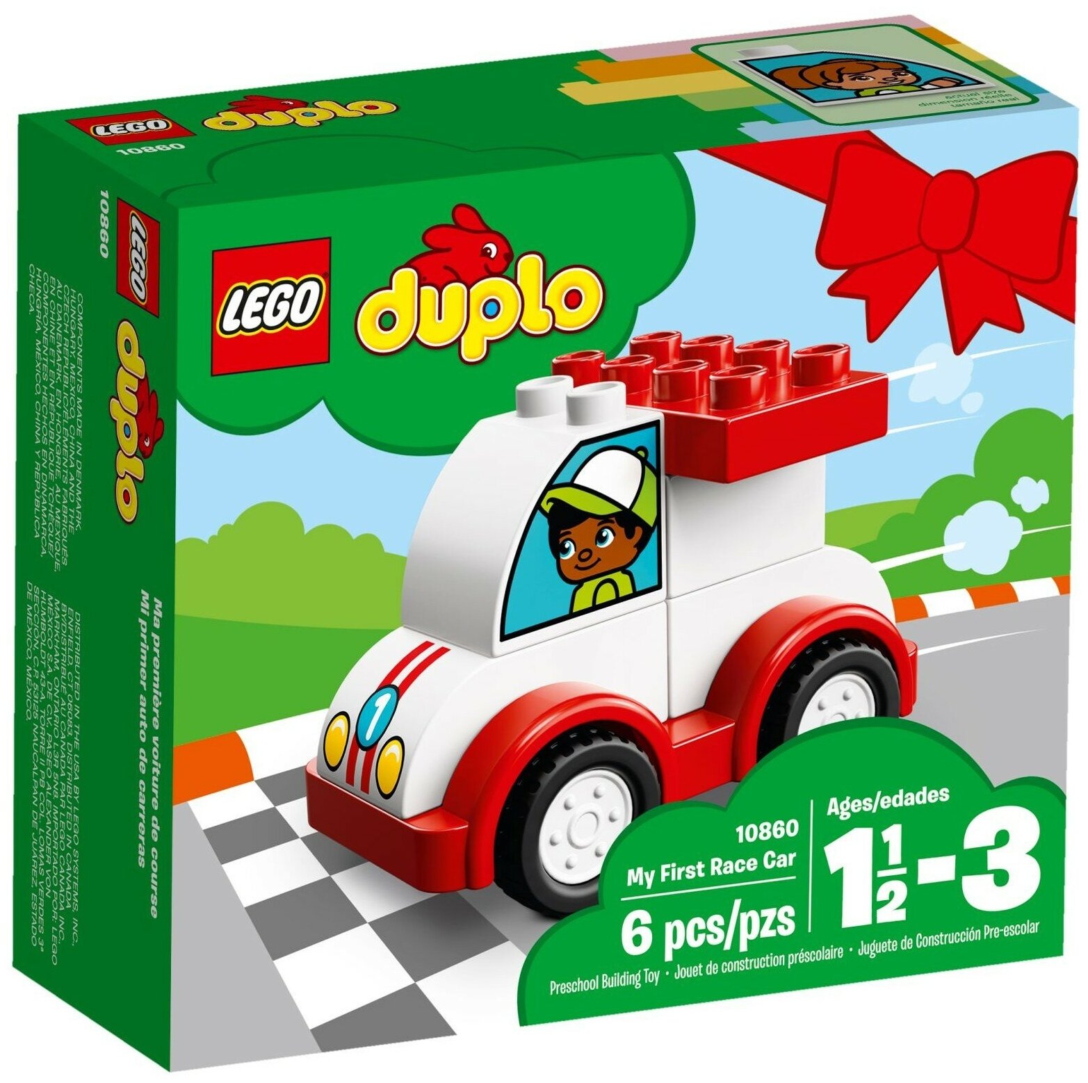 Конструктор LEGO DUPLO 10860 Мой первый гоночный автомобиль, 6 дет.