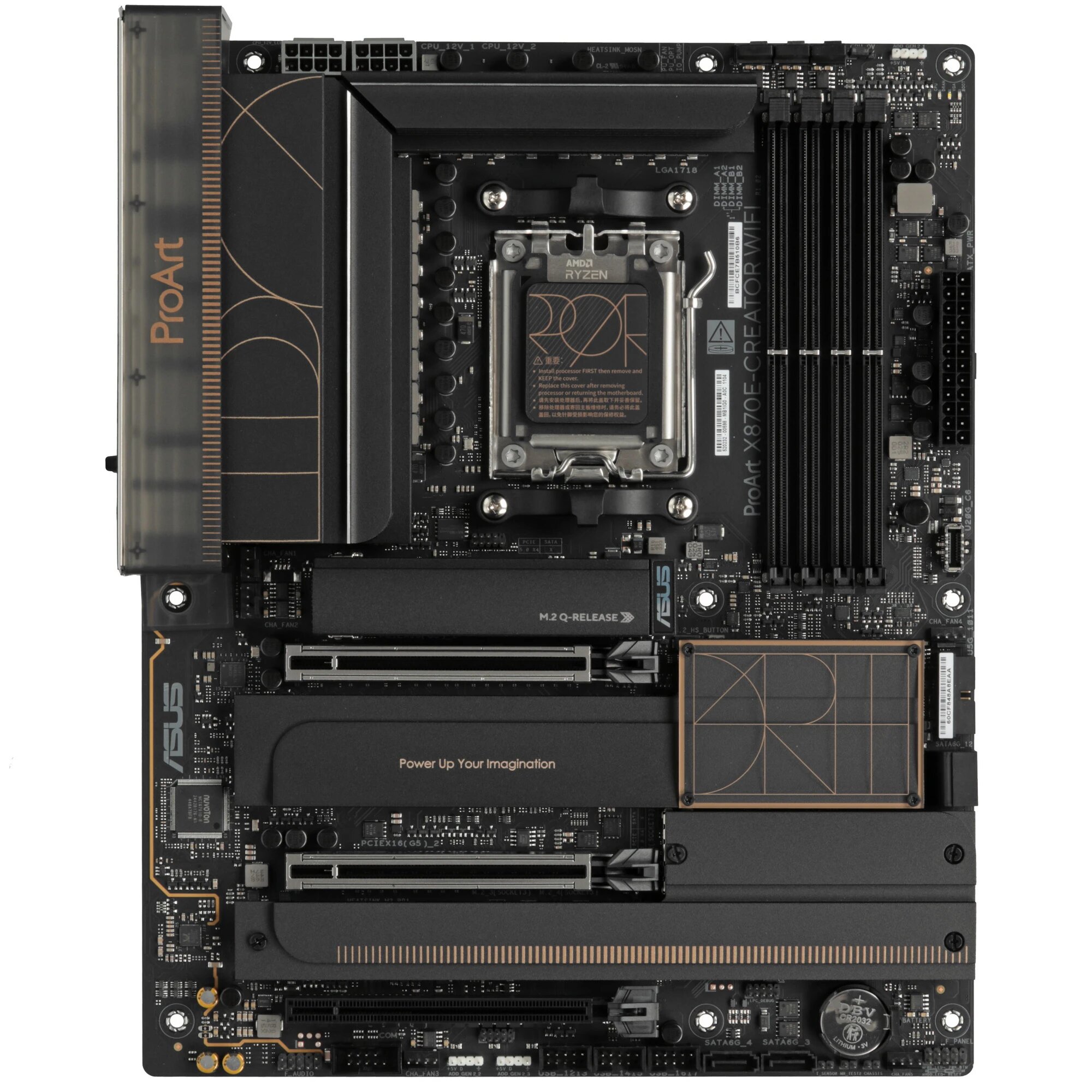 Материнская плата ASUS ProArt X870E-CREATOR WIFI (AM5/AMD X870E/4xDDR5/3xPCI-Ex16/4xM.2/SB7.1/Wi-Fi/BT/GLAN/DP/HDMI/ATX)