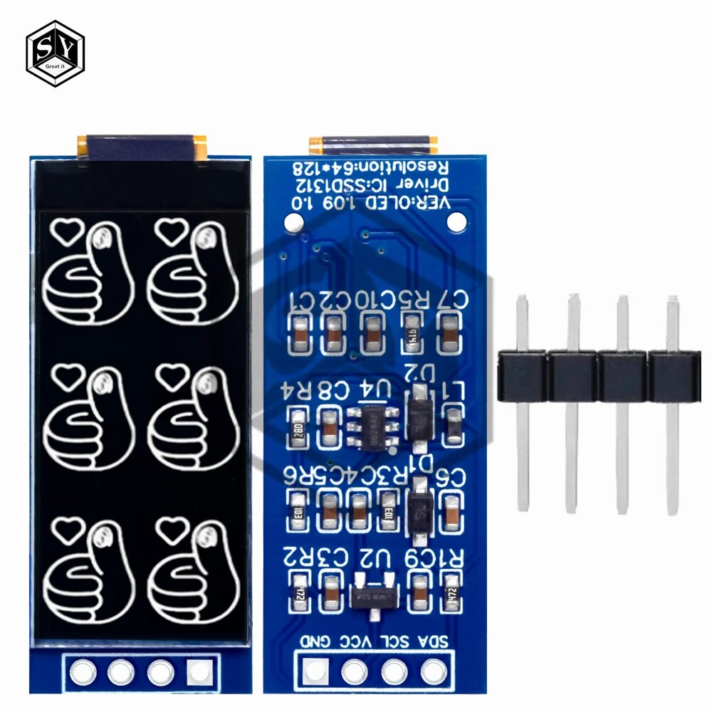 OLED дисплей 1.09 дюйма Baishundianzi для Arduino