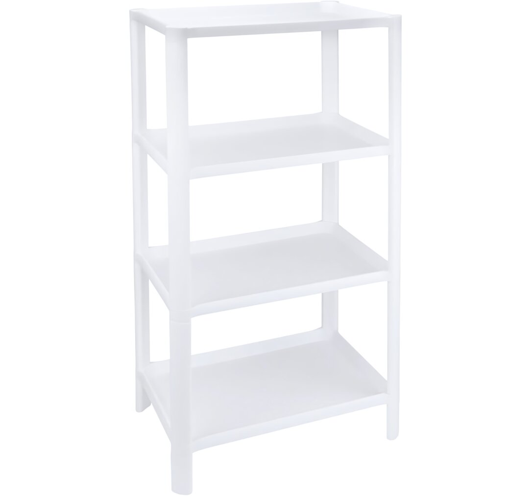 Полка прямоугольная 4 секции, белая, пластик, 415х285х750 мм