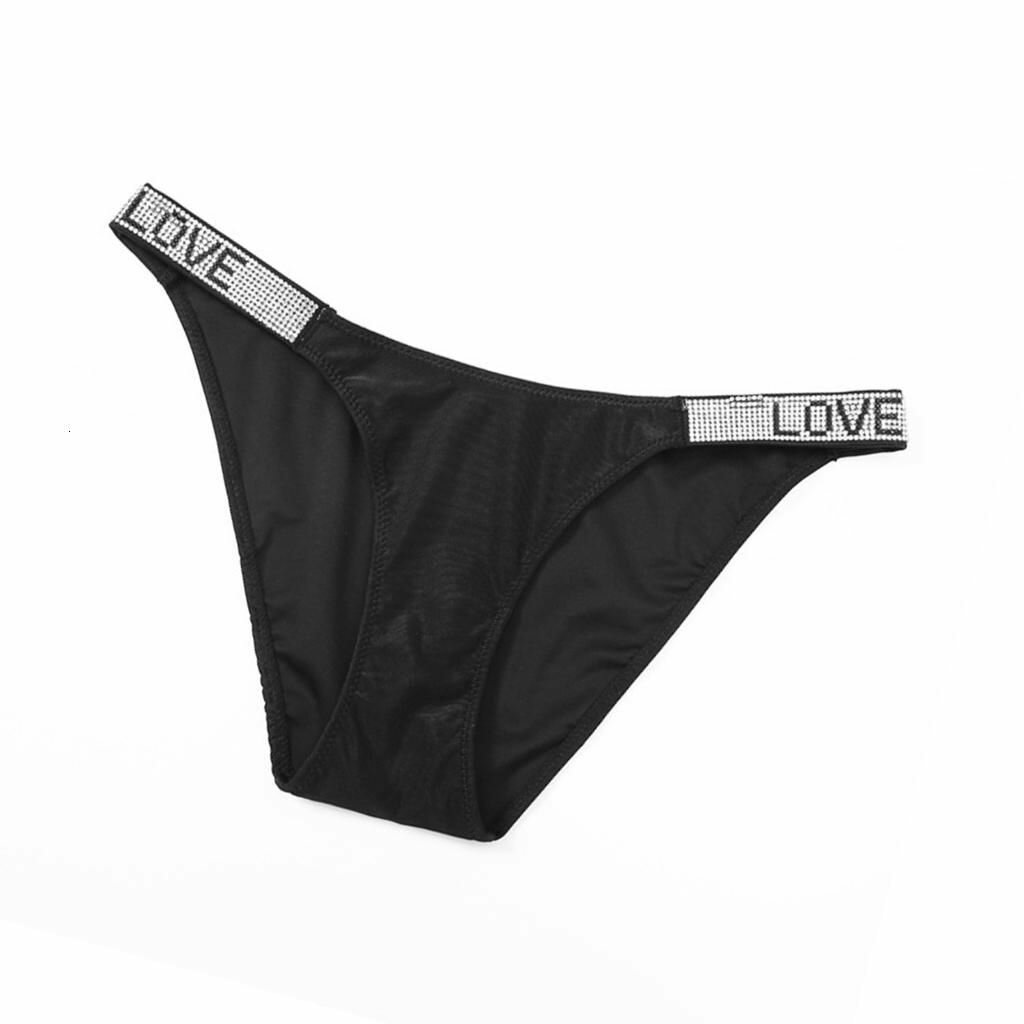 Трусы, Сексуальные любовные трусики с ромбовидными буквами-черный