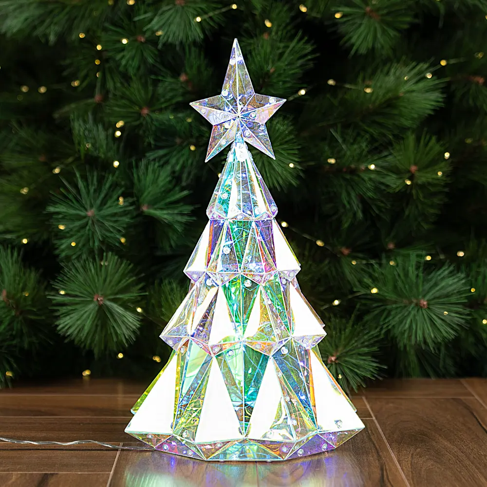 Светящаяся электрическая фигура KREAFORTA Елка 100 светодиодов h39 см прозрачный