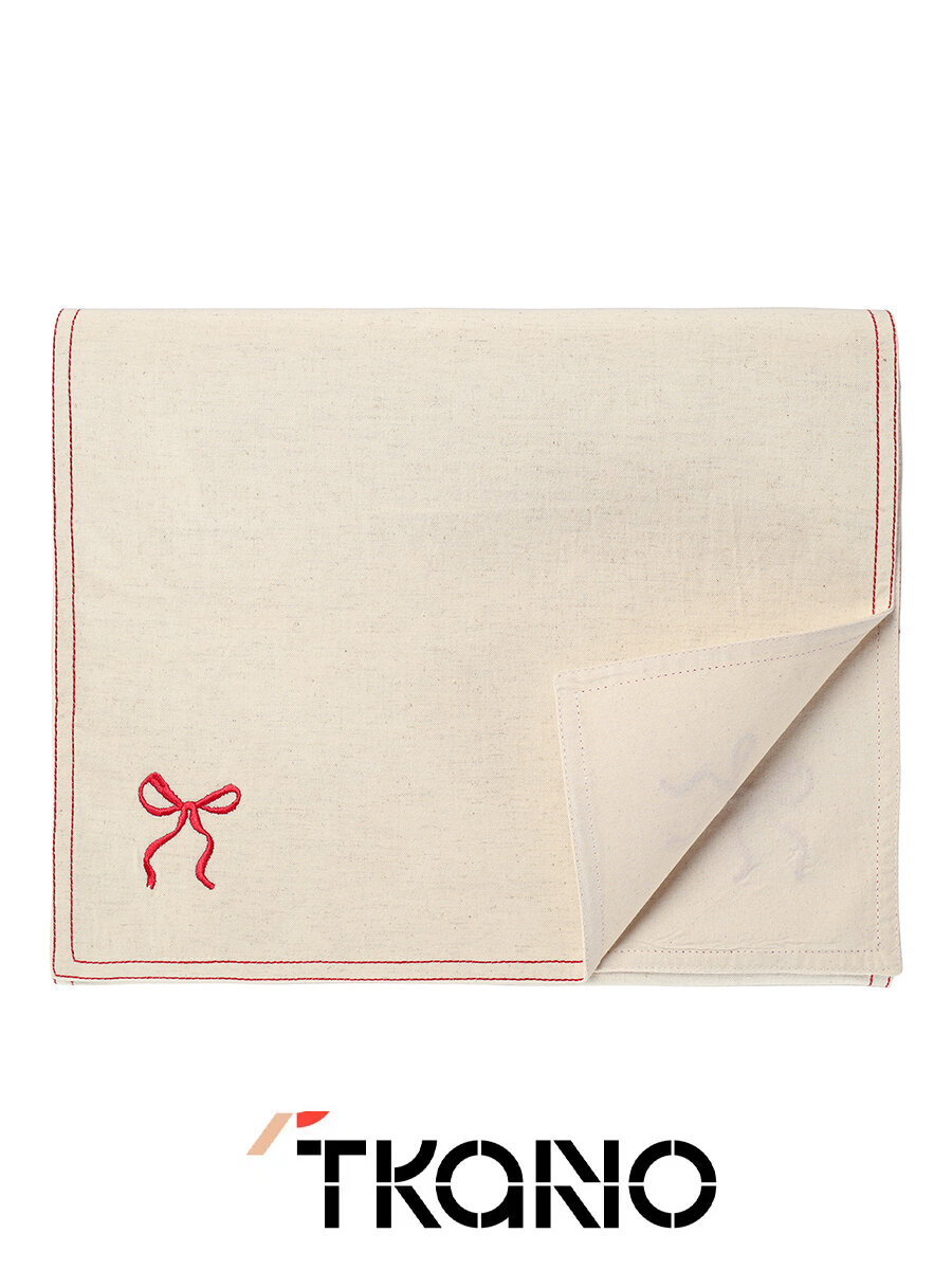 Дорожка на стол Tkano Essential Fancy Bows, цвет бежевый, 45х150см