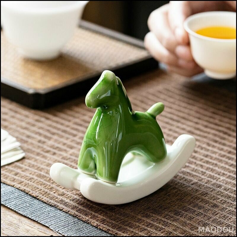 Креативное керамическое украшение в виде лошадки-качалки для чайного стола, мягкое украшение для кабинета