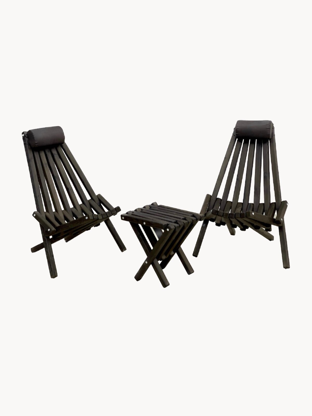 Комплект садовой мебели для 4 человек из 6 предметов с подголовниками