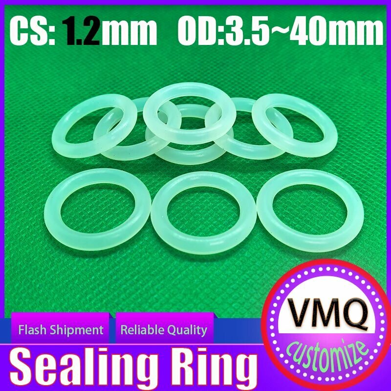 Силиконовое уплотнительное кольцо VMQ CS1,2 мм OD3,5-40 мм OD 5.5mm(100Pcs)