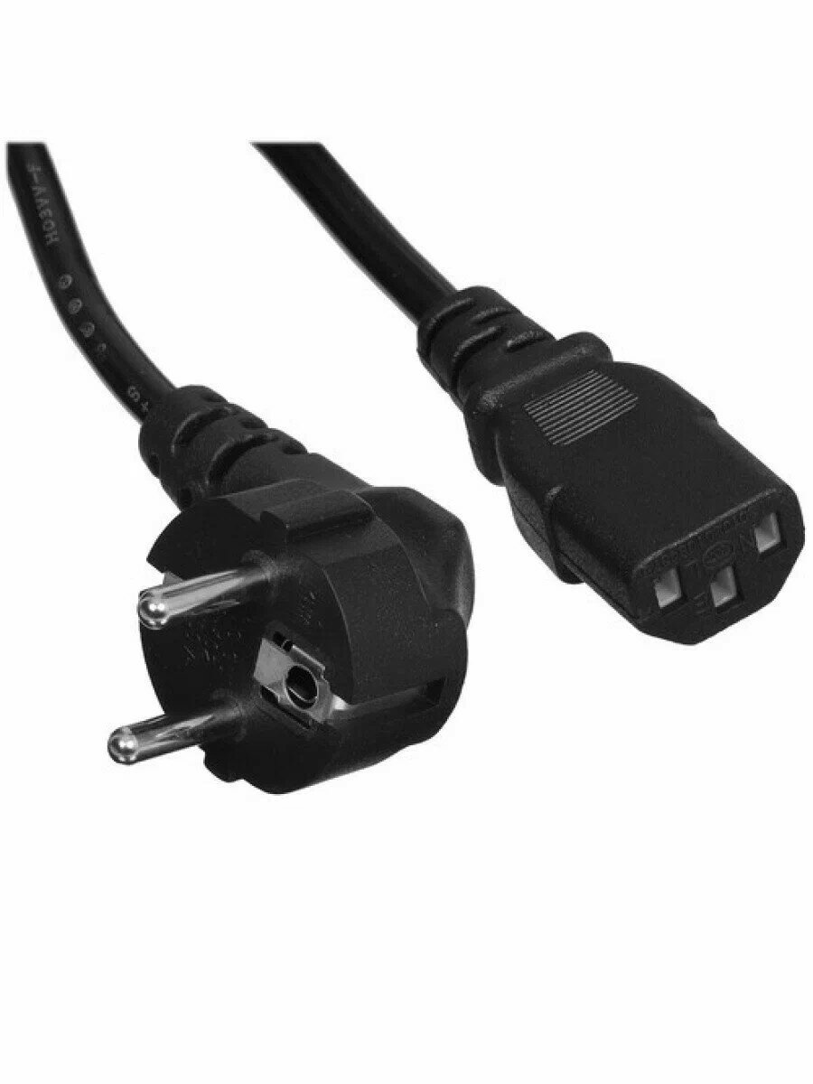 Кабель питания, евровилка 1.8м ПВХ 0.75мм черный