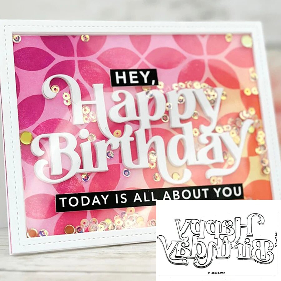 Штамп для скрапбукинга Happy Birthday, A195