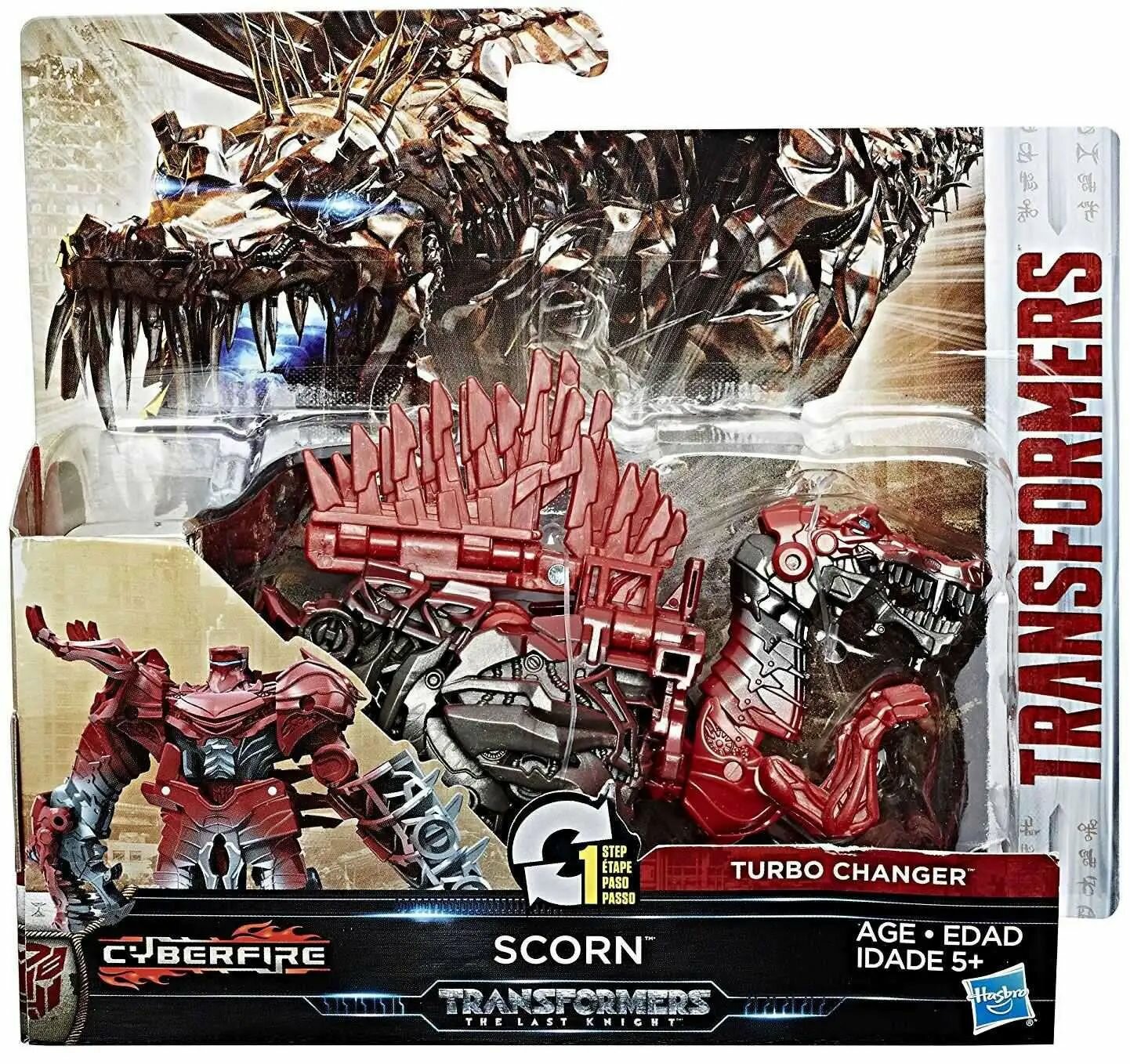 Трансформеры Игрушка хасбро Transformers The Last Knight 1 Step Turbo Changer Scorn 4.25" Action Figure