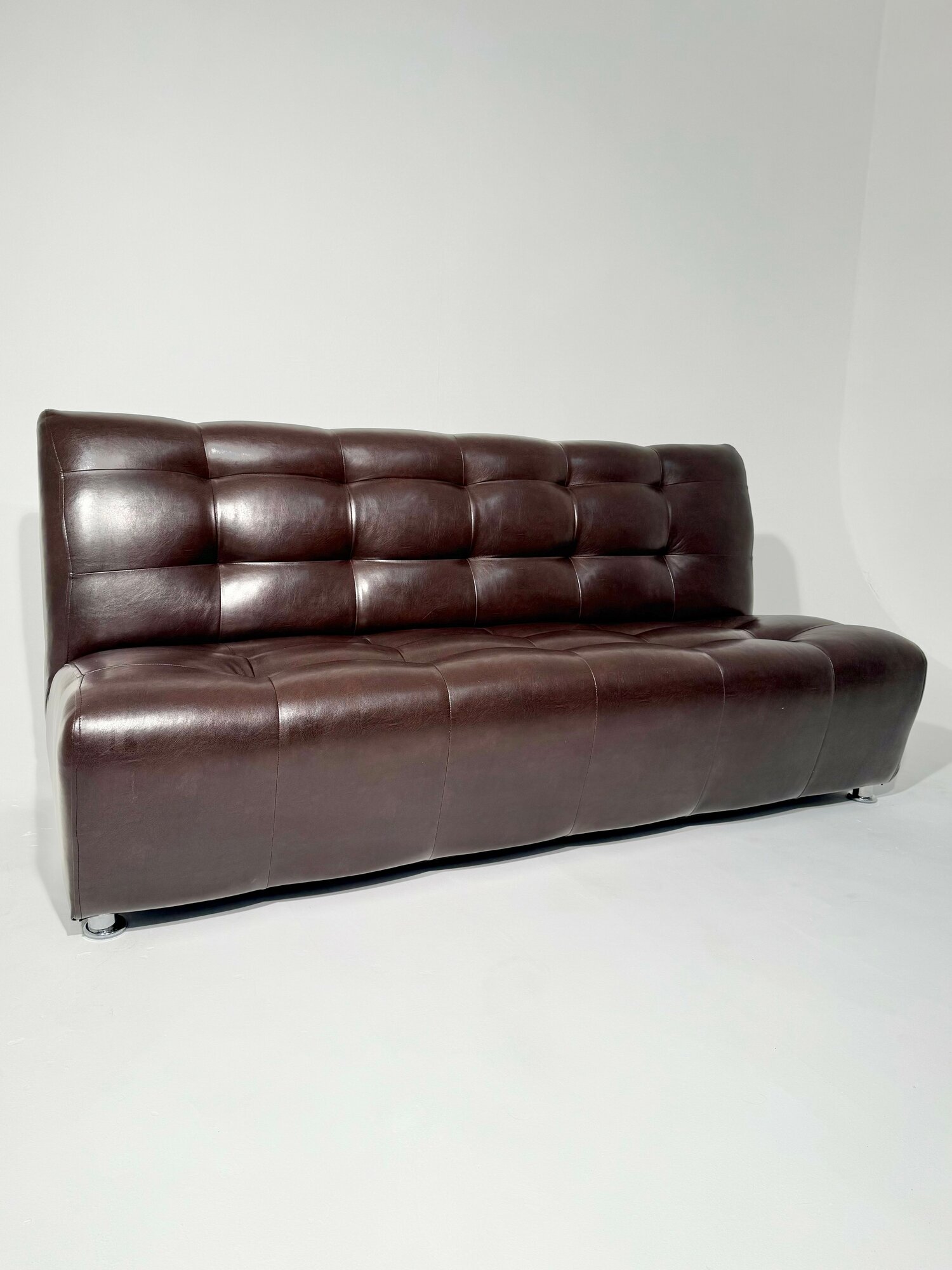 Диван офисный Канцлер без подлокотников, механизм Нераскладной, 180х82х85 см, тёмно-коричневый