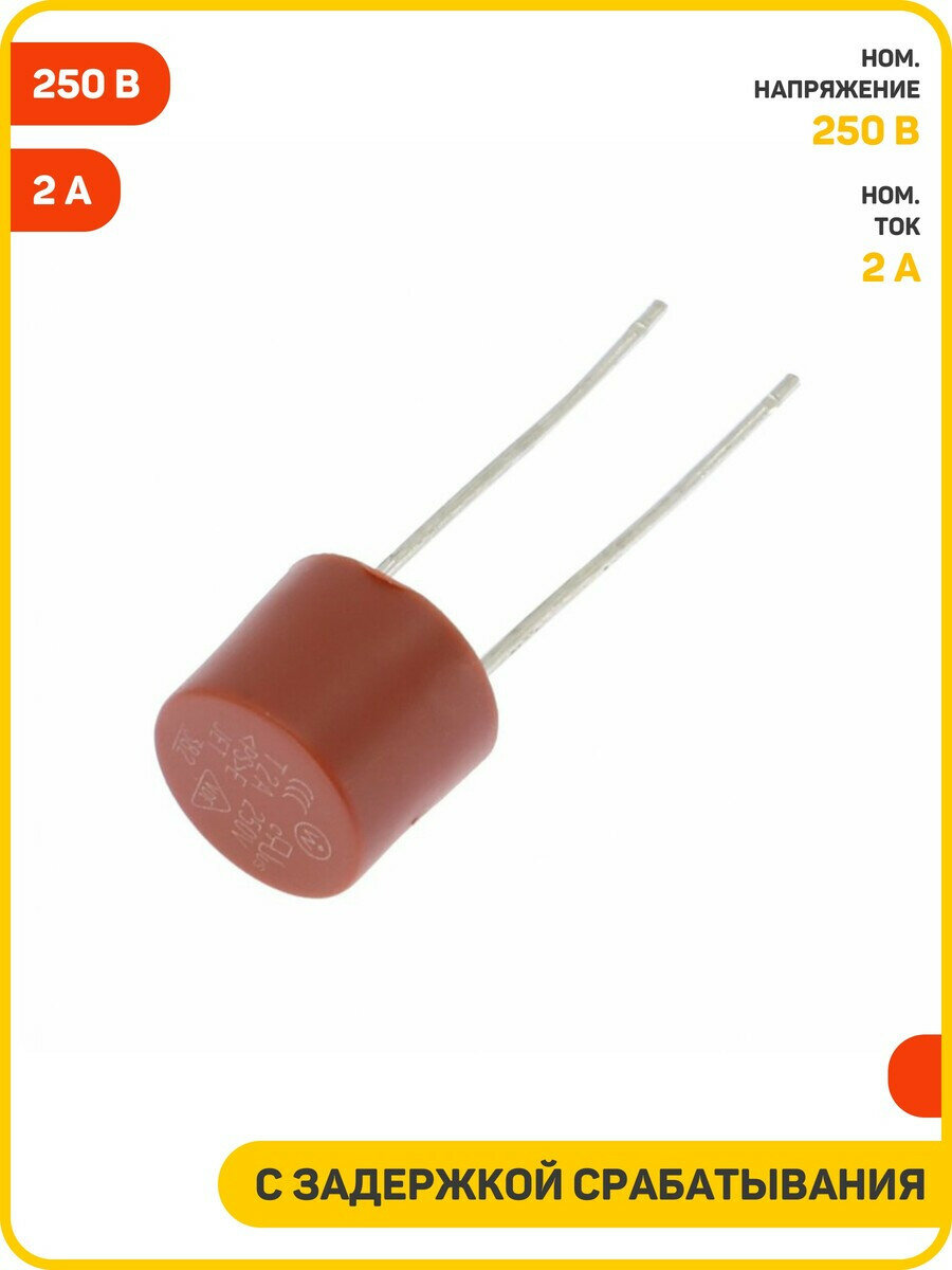 Предохранитель с задержкой срабатывания 250 В/2 А (382-1200)