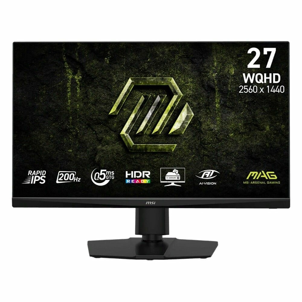 Монитор 27" MSI MAG 272QPF E20 Black (Rapid IPS, 2560x1440, HDMI+HDMI+DP+Type C (15W), 0.5 ms, 178°/178°, 300 cd/m, 1000:1, 200Hz)