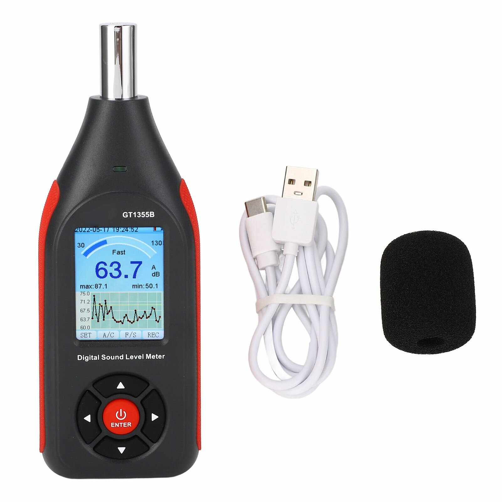 Портативный шумомер с ЖК-дисплеем и выходом постоянного тока