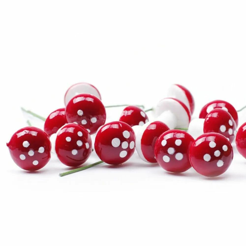 Мини-украшение из грибов, красный декоративный гриб для сада и дома, пластик/смола, сказочная миниатюра для террариума, мха и настольного декора