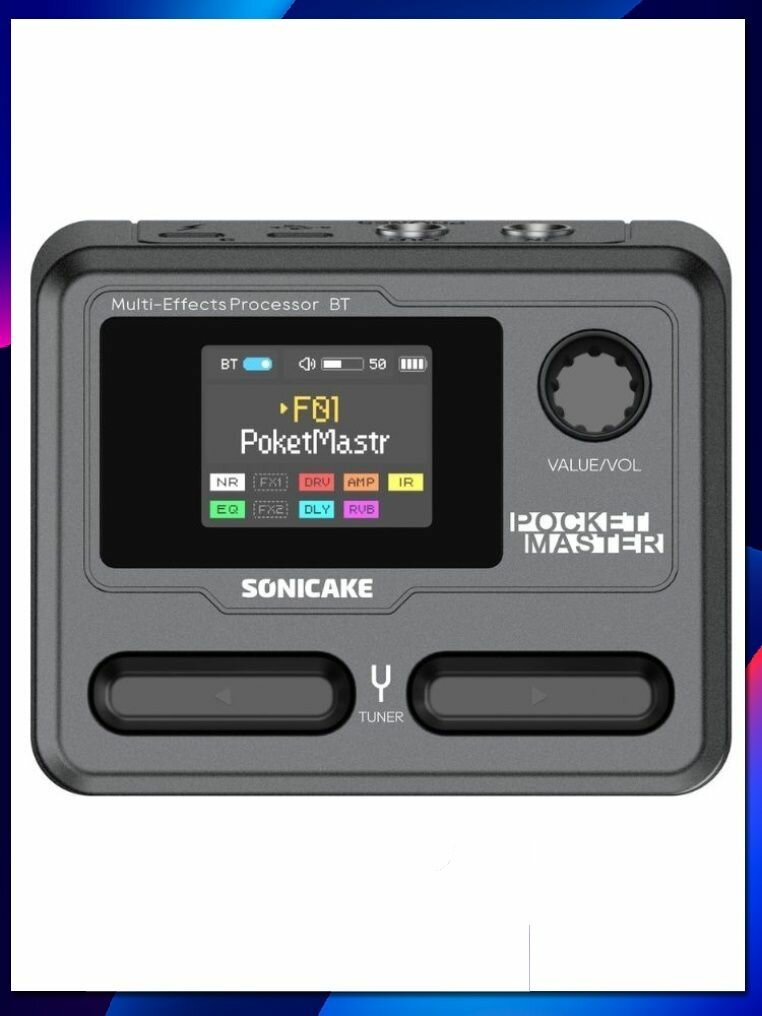 Портативная гитарная педаль эффектов Sonicake Pocket Master с эксклюзивной коллекцией из более 100 пресетов