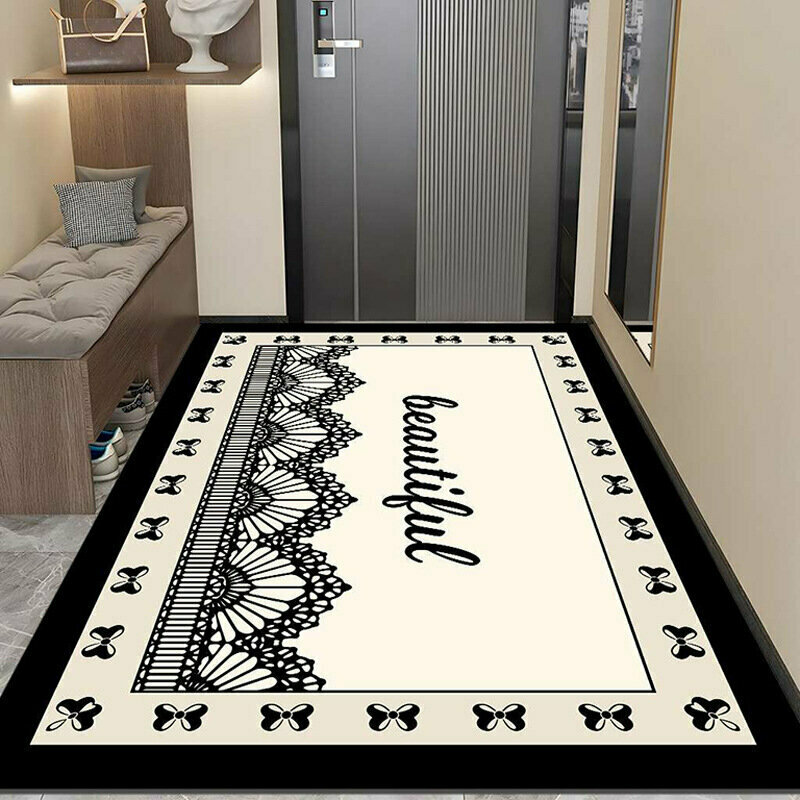 Этот кристальный бархатный ковер размером 120*160 см нескользящий и подходит для прихожих и гостиных.