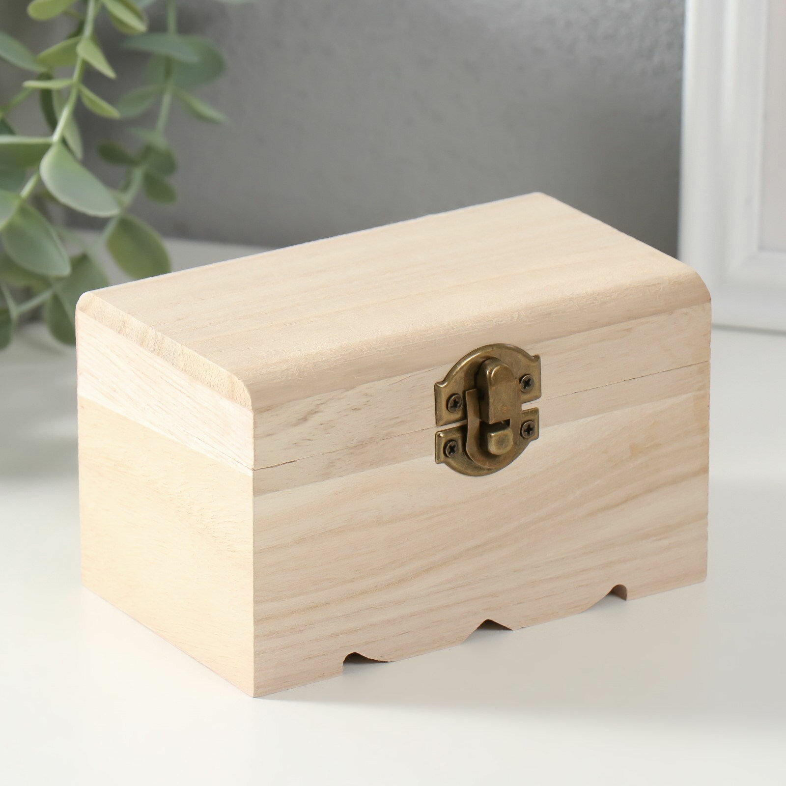 Шкатулка для росписи дерево "Сундучок", для творчества, декора, 7.5x7.5x12 см