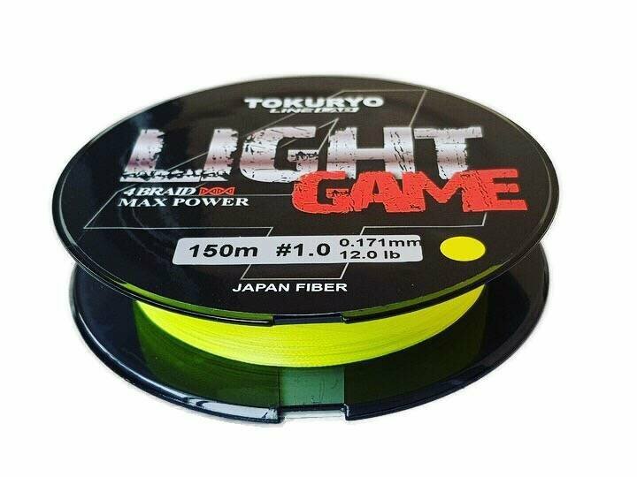 Леска плетеная (шнур) TOKURYO LIGHT GAME X4 YELLOW (TLGX4-10 (150 м 0,13мм) )