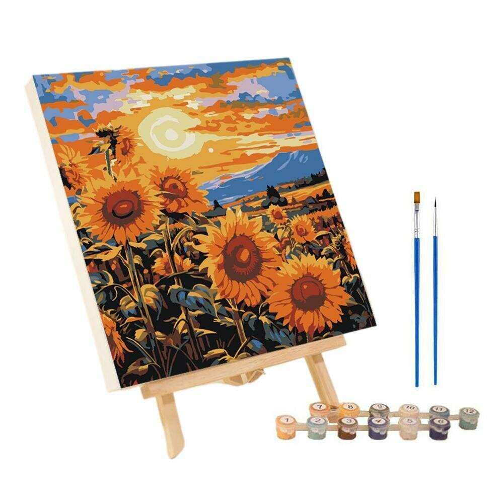 Картина маслом по номерам "Бабочки" 20*20 см