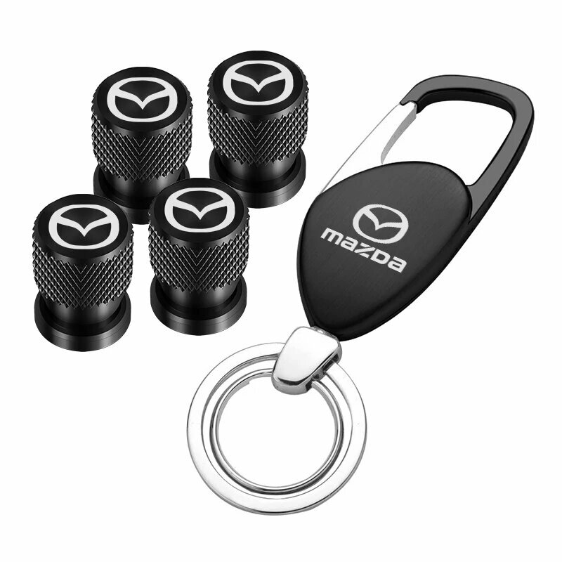 Металлические колпачки для воздушных клапанов шин автомобиля, крышка штока с автомобильным брелоком для Mazda CX3 CX-5 CX5 CX7 CX9 MX5 Axela ATENZA Mazda 2 3