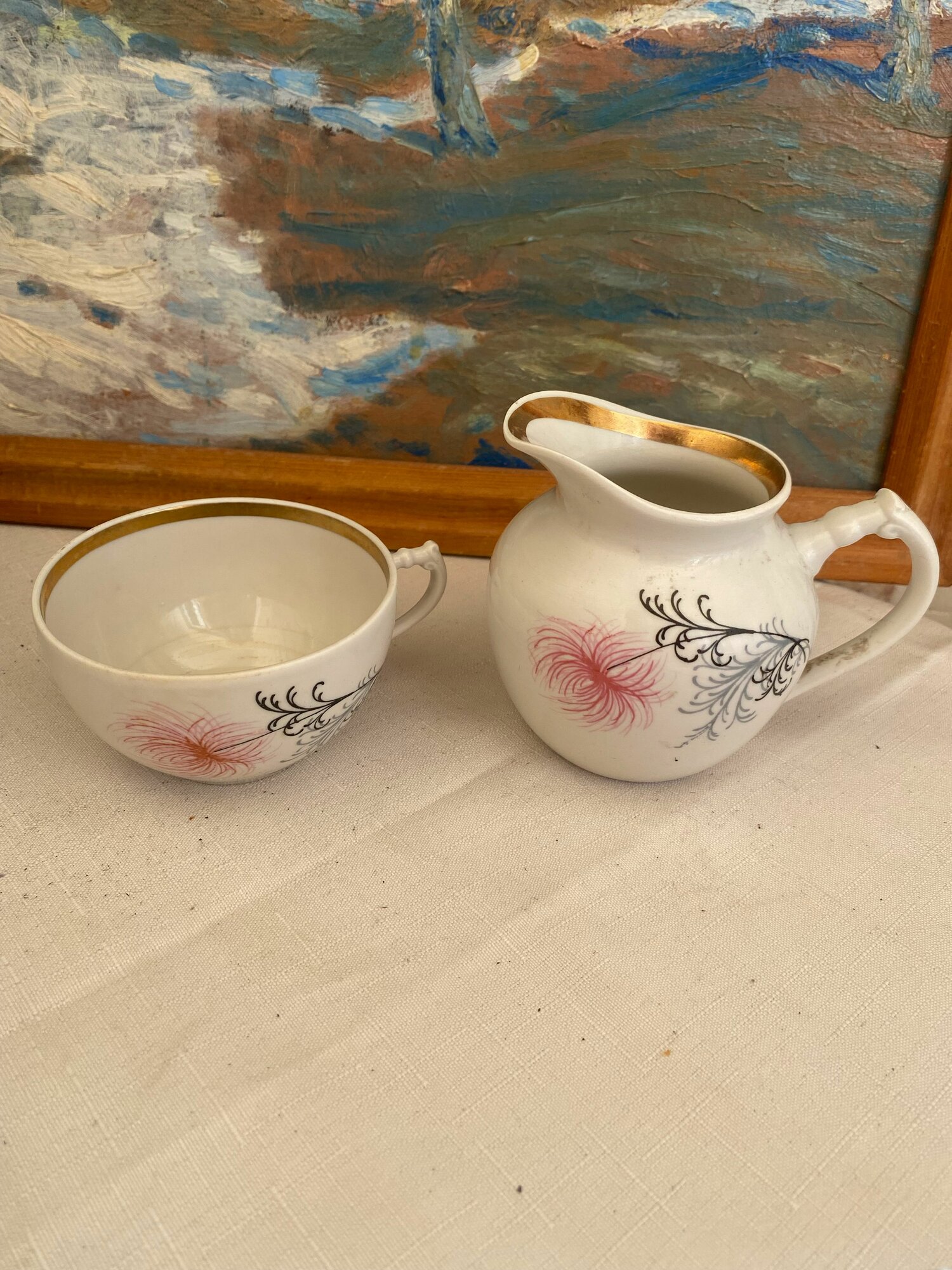 Сервиз Дулево СССР часть молочник чашка