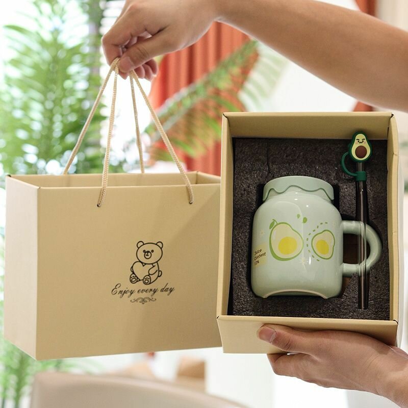 Креативная высококачественная крышка с трубочкой, подарок для девочек, кружка с ручкой, милая керамическая кружка