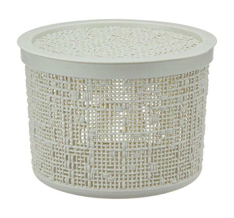 Коробка бязь 2Л С крышкой Д-17СМ белый ротанг спец. Цена М-ПЛ