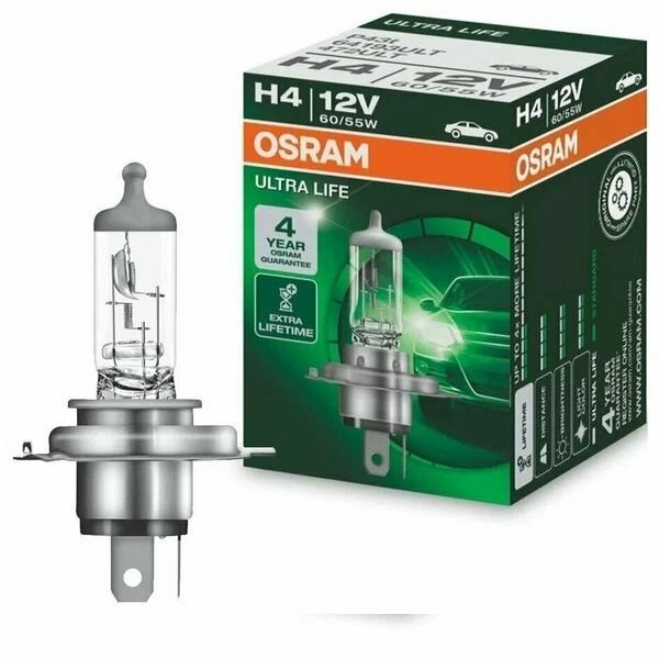 Лампа OSRAM ULTRA LIFE 64193ULT H4 P43t 12 В 60Вт 3800K